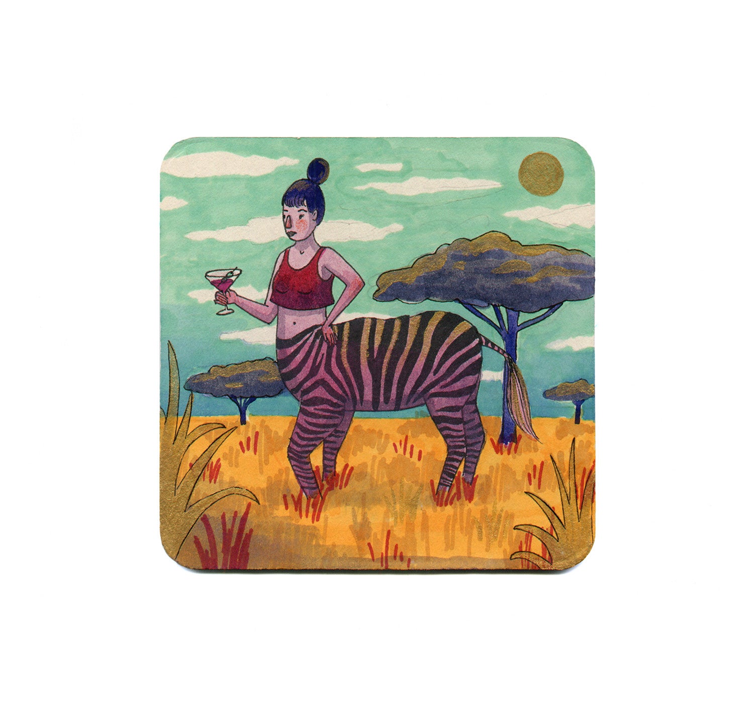 S1 Molly Walsh - Zebra Centaur Coaster – Nucleus Portland