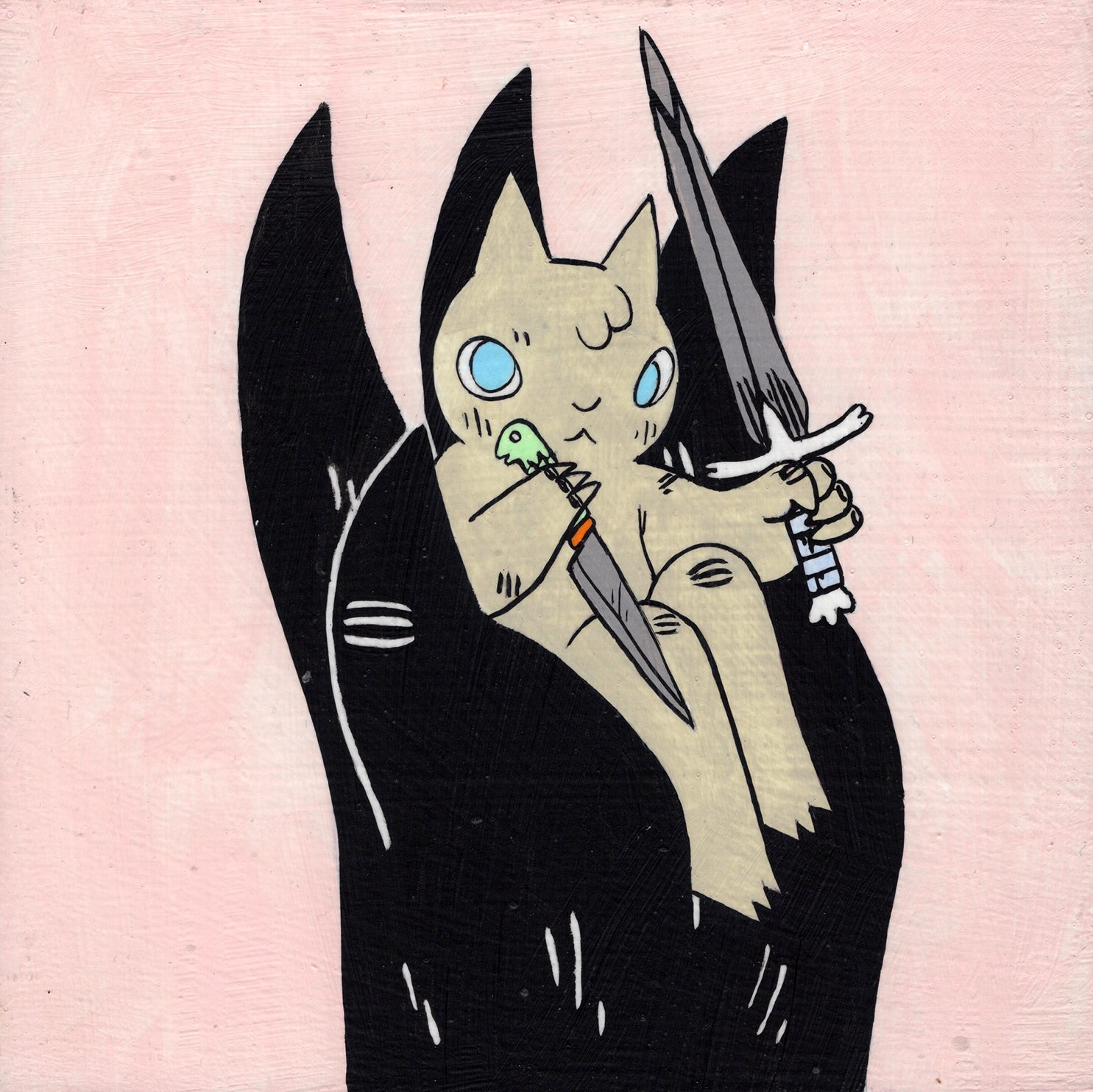 Deth P. Sun - Cat with Sword & Dagger Being Held by Giant Hand ...